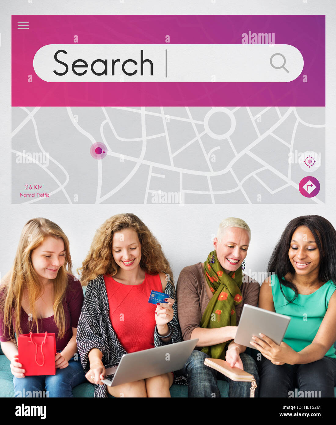 Search Navigation Map Route Concept Stock Photo - Alamy