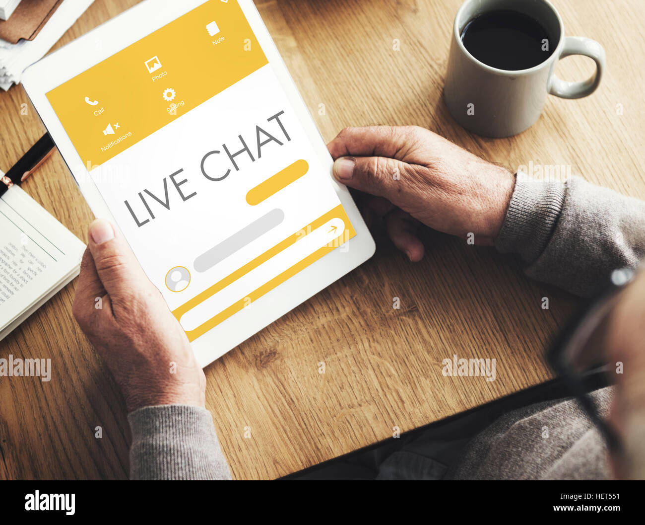 Message Live Chat Communication Concept Stock Photo - Alamy