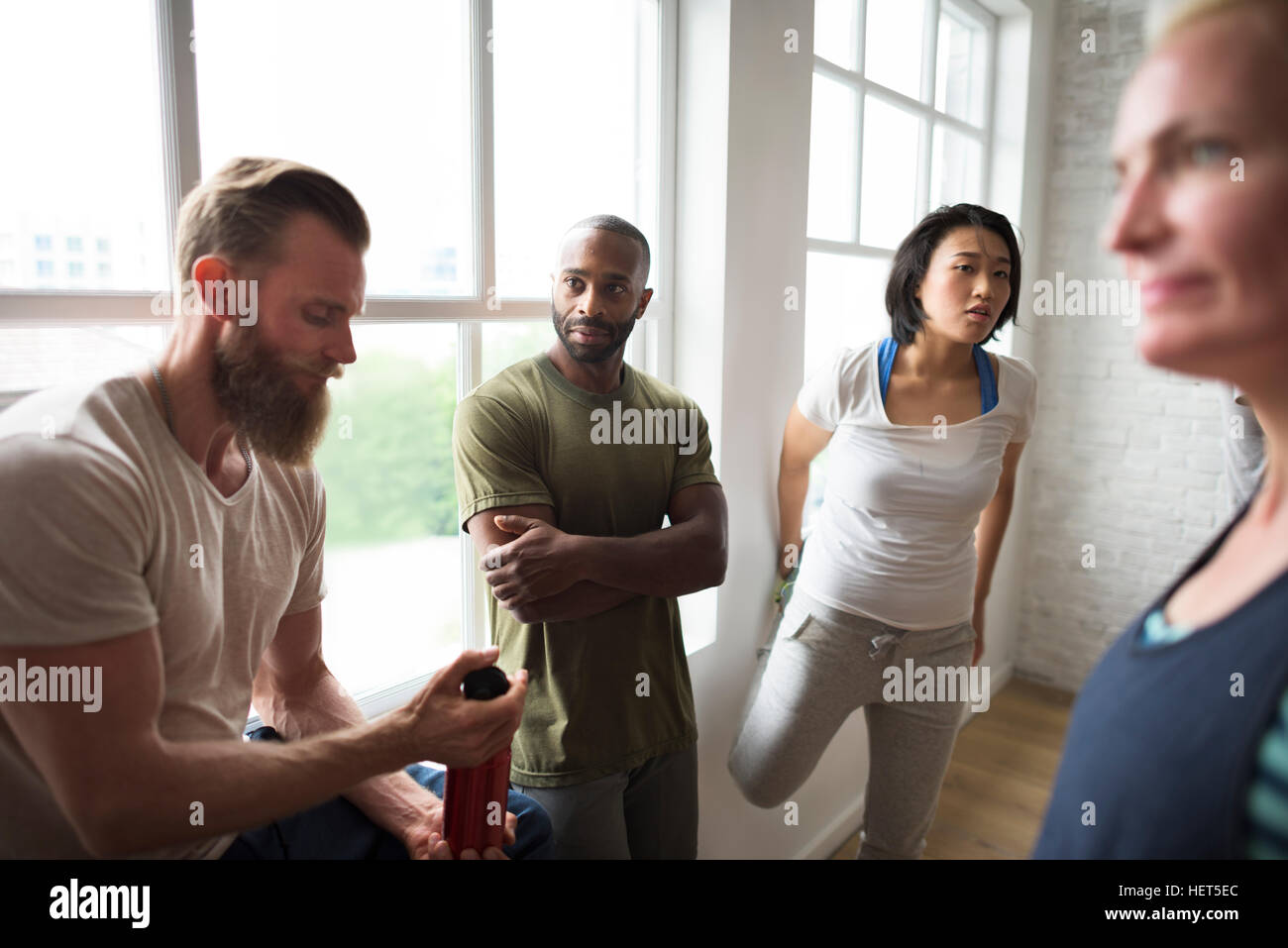 Exercise International Group Relaxation Fitness Concept Stock Photo - Alamy