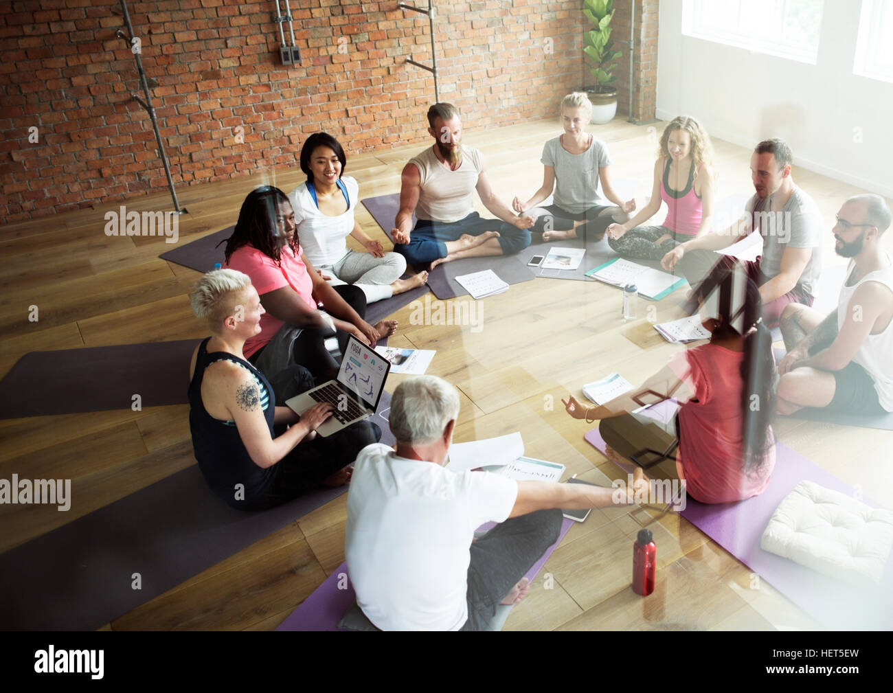 Exercise International Group Relaxation Fitness Concept Stock Photo - Alamy