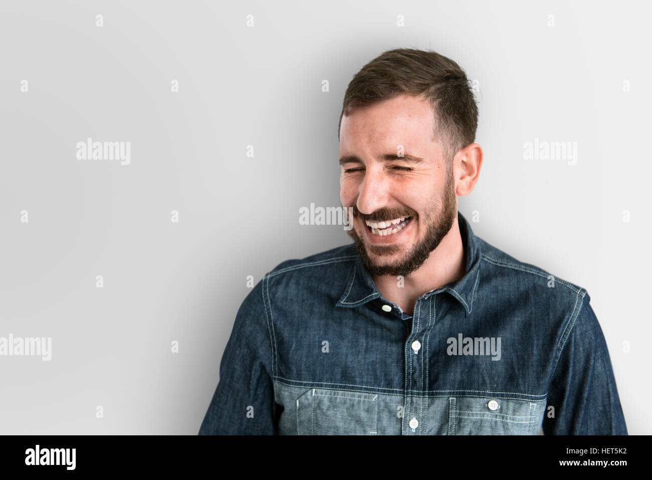 Man Smiling Happiness Carefree Emotional Expression Concept Stock Photo ...