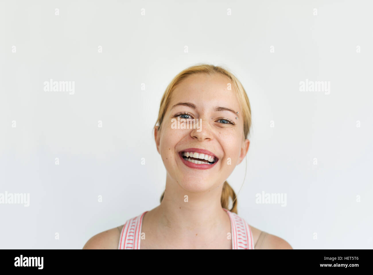 Young Woman Positive Expression Concept Stock Photo - Alamy