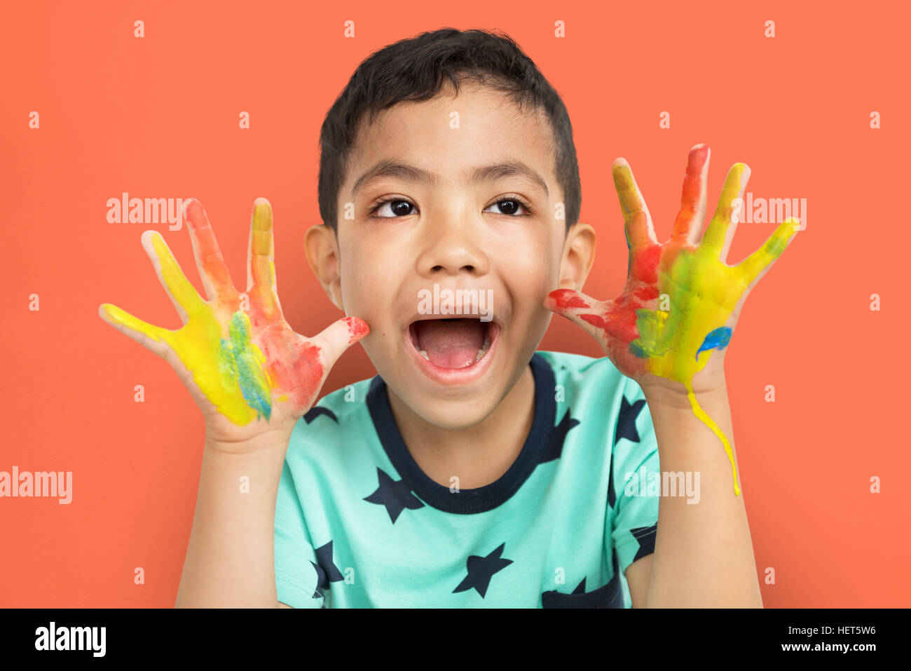 Boy Artwork Kid Child Creative Imagination Concept Stock Photo - Alamy