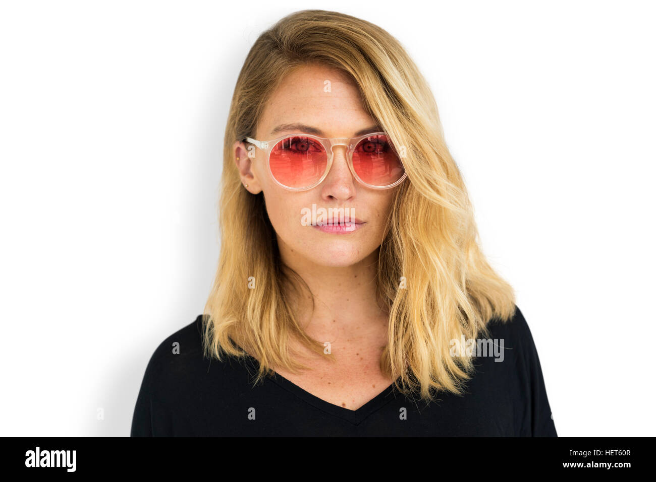 Woman Cheerful Studio Portrait Concept Stock Photo - Alamy