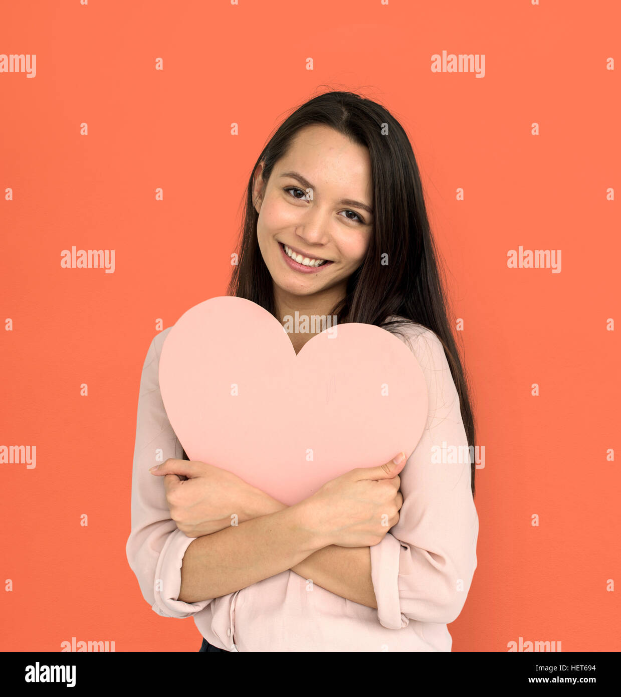 Woman Cheerful Portrait Studio Concept Stock Photo - Alamy