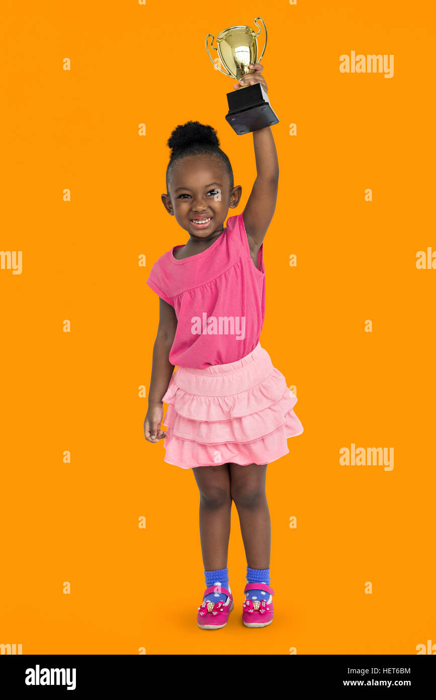 African Girl Won Prize Award Reward Portrait Concept Stock Photo - Alamy