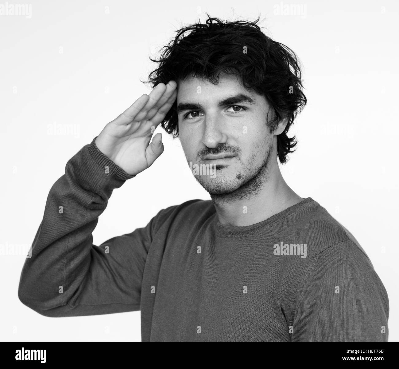 Man casual salute honor portrait hi-res stock photography and images ...