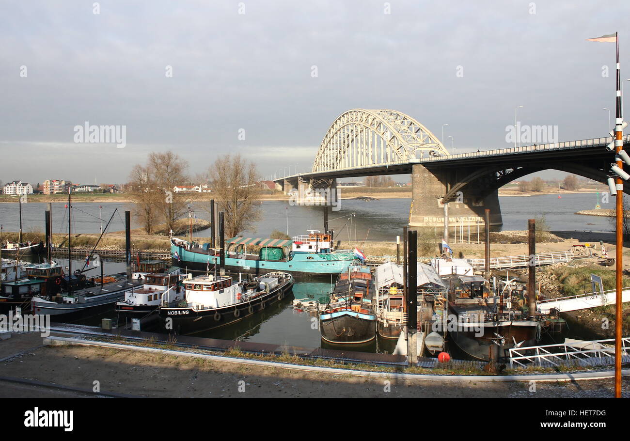 Waalbrug (1936), 600m long arch bridge over the Waal River in Nijmegen ...