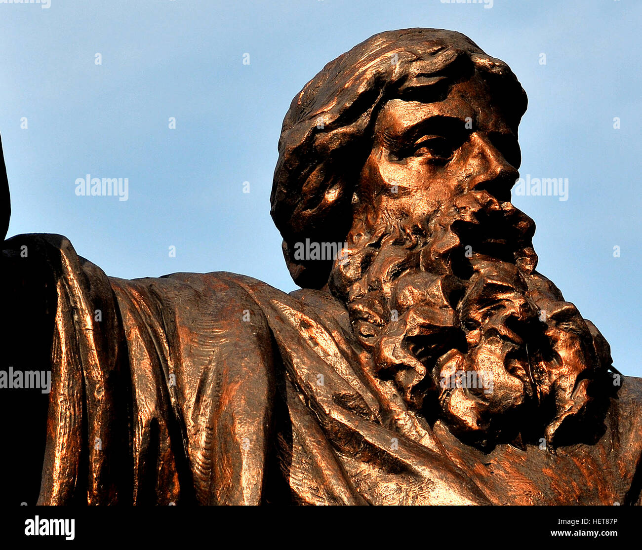 Plato bronze statue Parkview square Singapore Stock Photo - Alamy