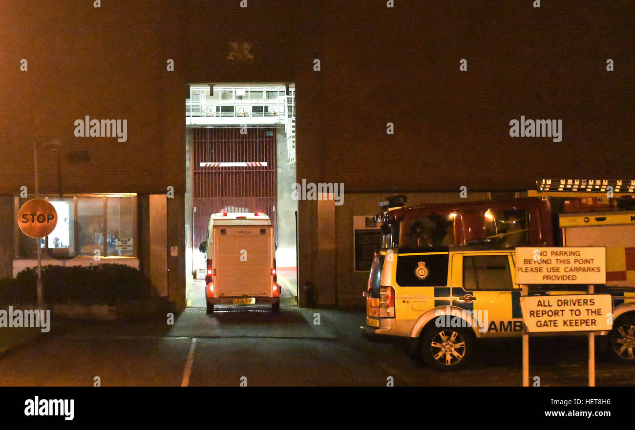 The scene at HMP Swaleside on the Isle of Sheppey in Kent where a ...
