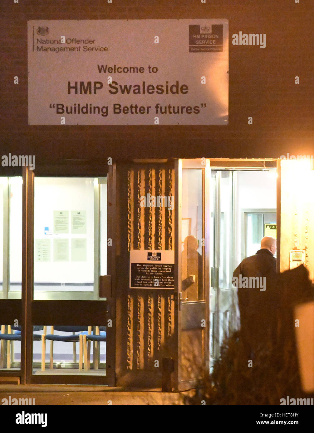 The scene at HMP Swaleside on the Isle of Sheppey in Kent where a ...