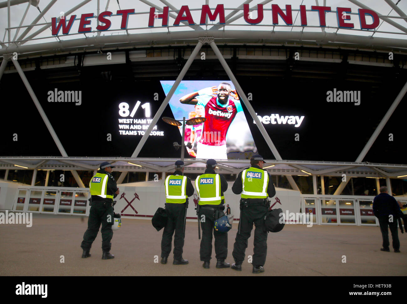 Police presence outside london stadium hi-res stock photography and ...