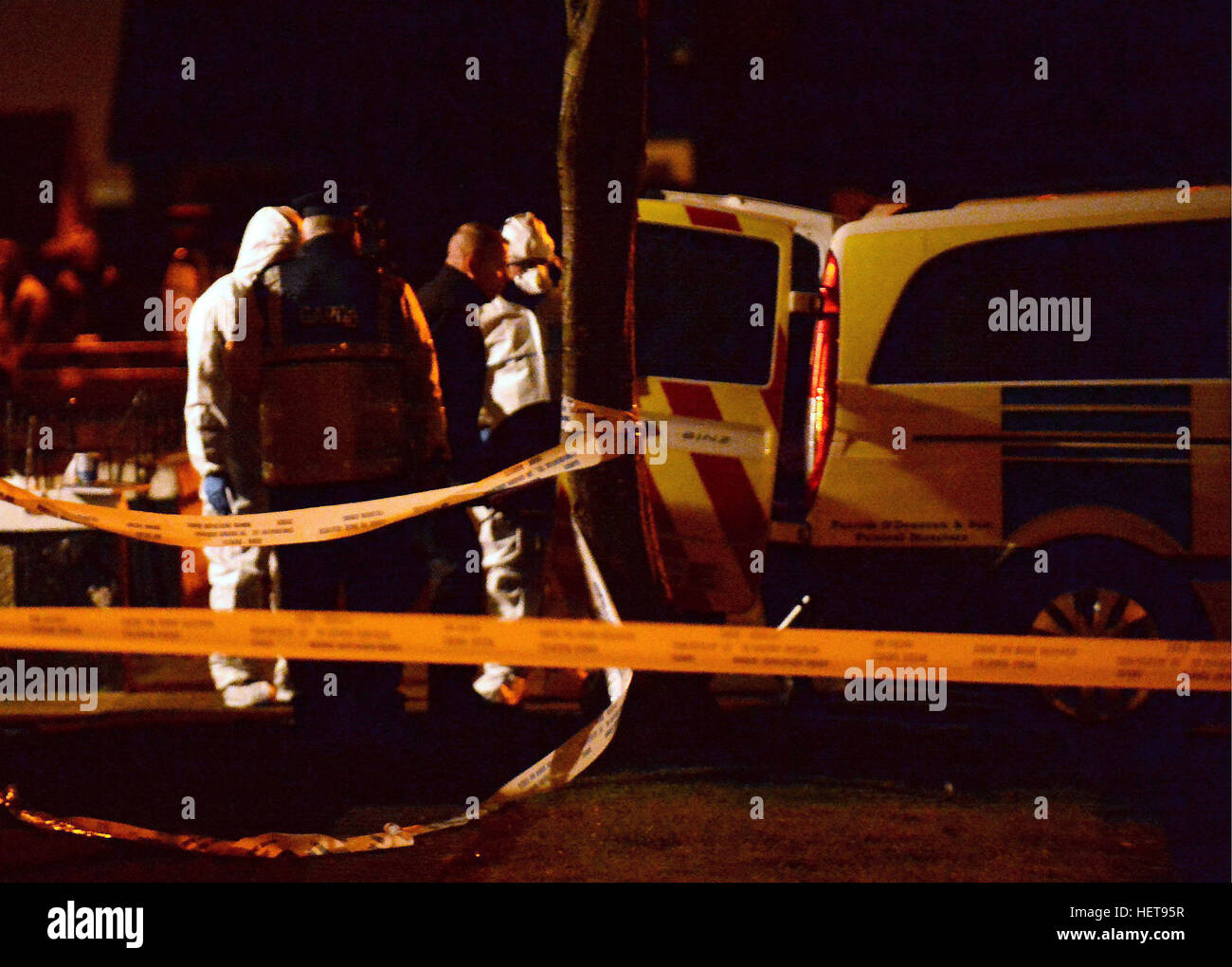 Remains being placed in ambulance at scene of shooting in the ...