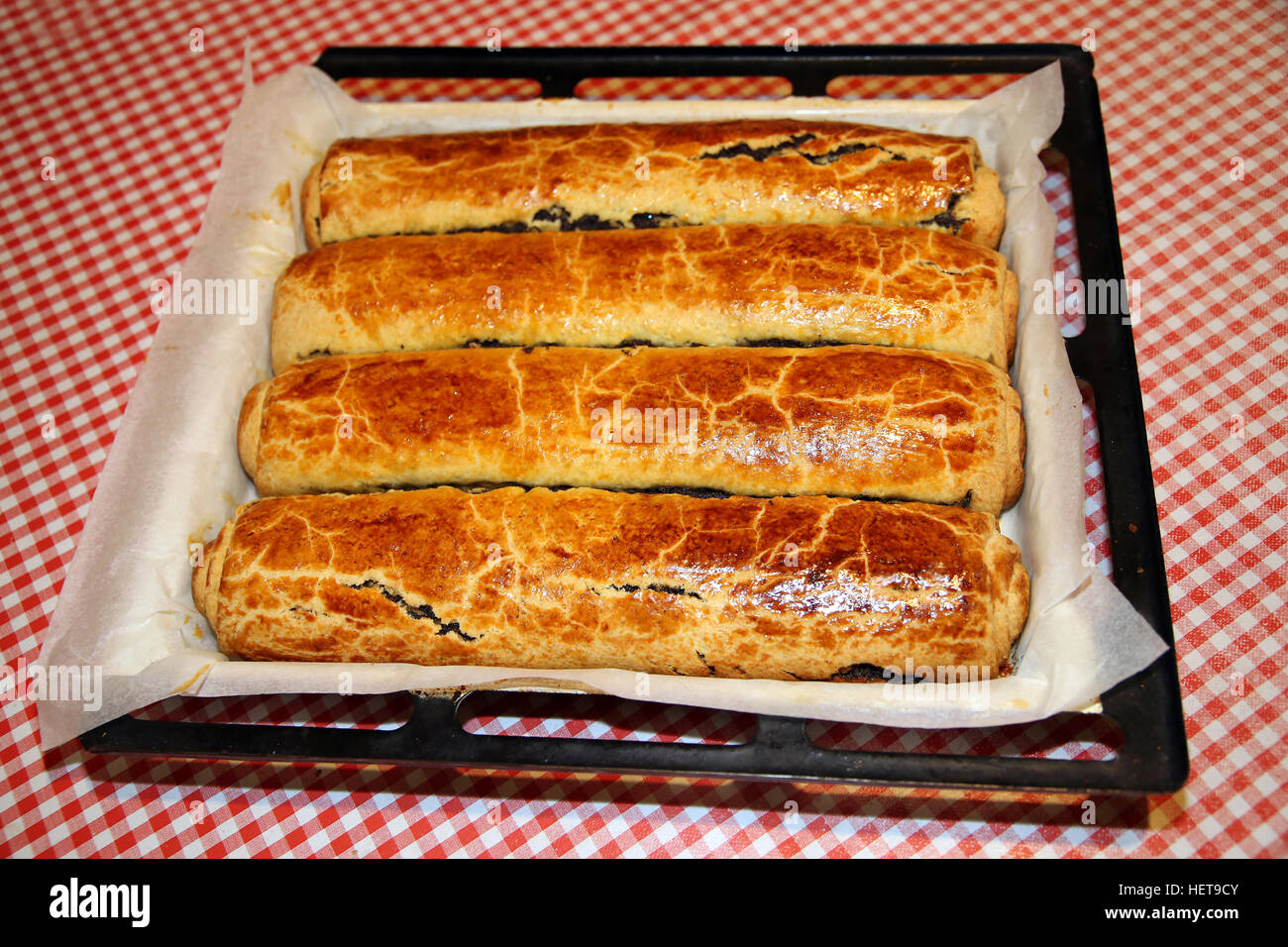 Homemade traditional poppy seed and walnut rolls for christmas holiday ...