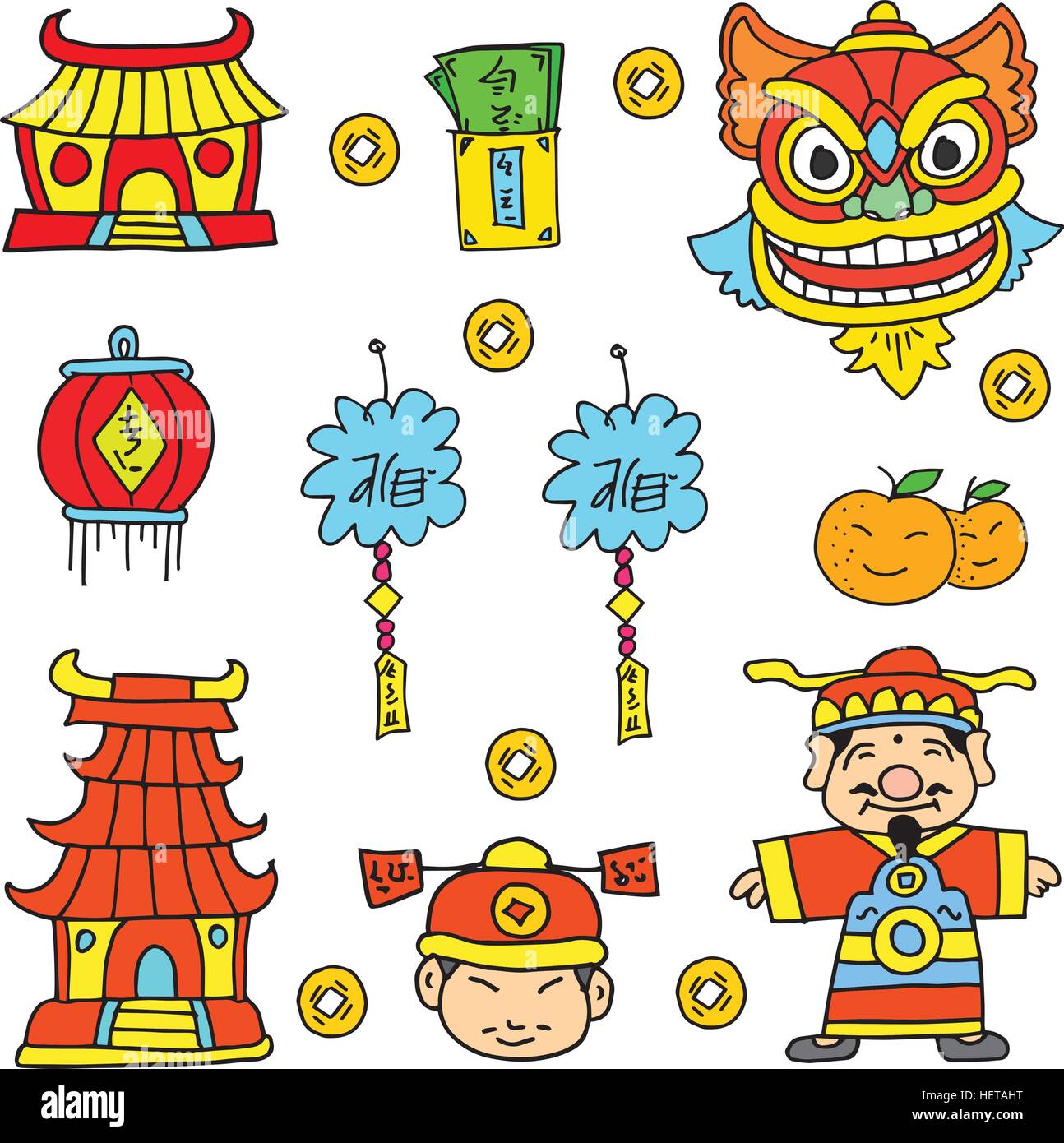 Doodle of object Chinese celebration Stock Vector Image & Art - Alamy