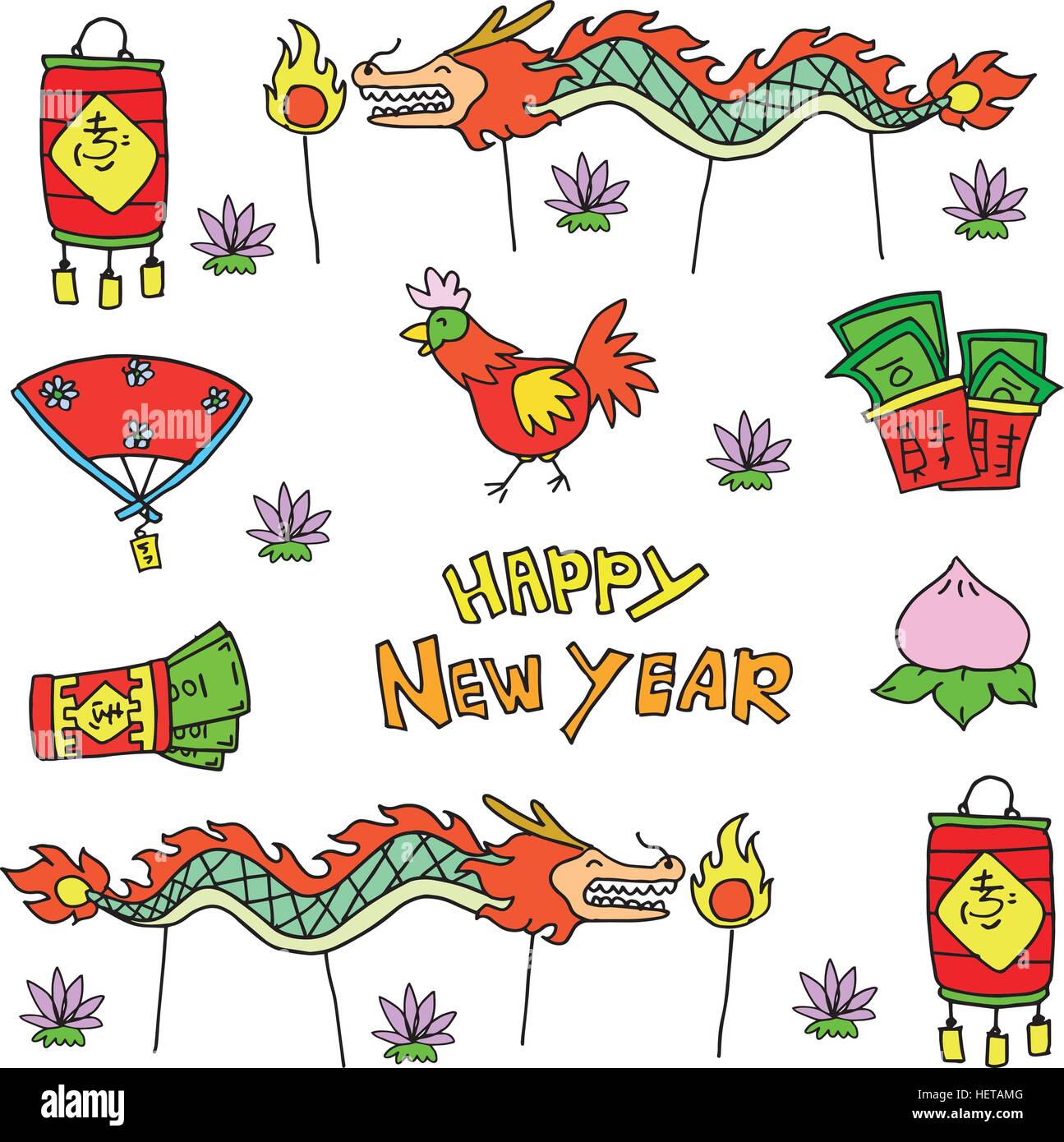 Illustration of Chinese element doodles Stock Vector Image & Art - Alamy