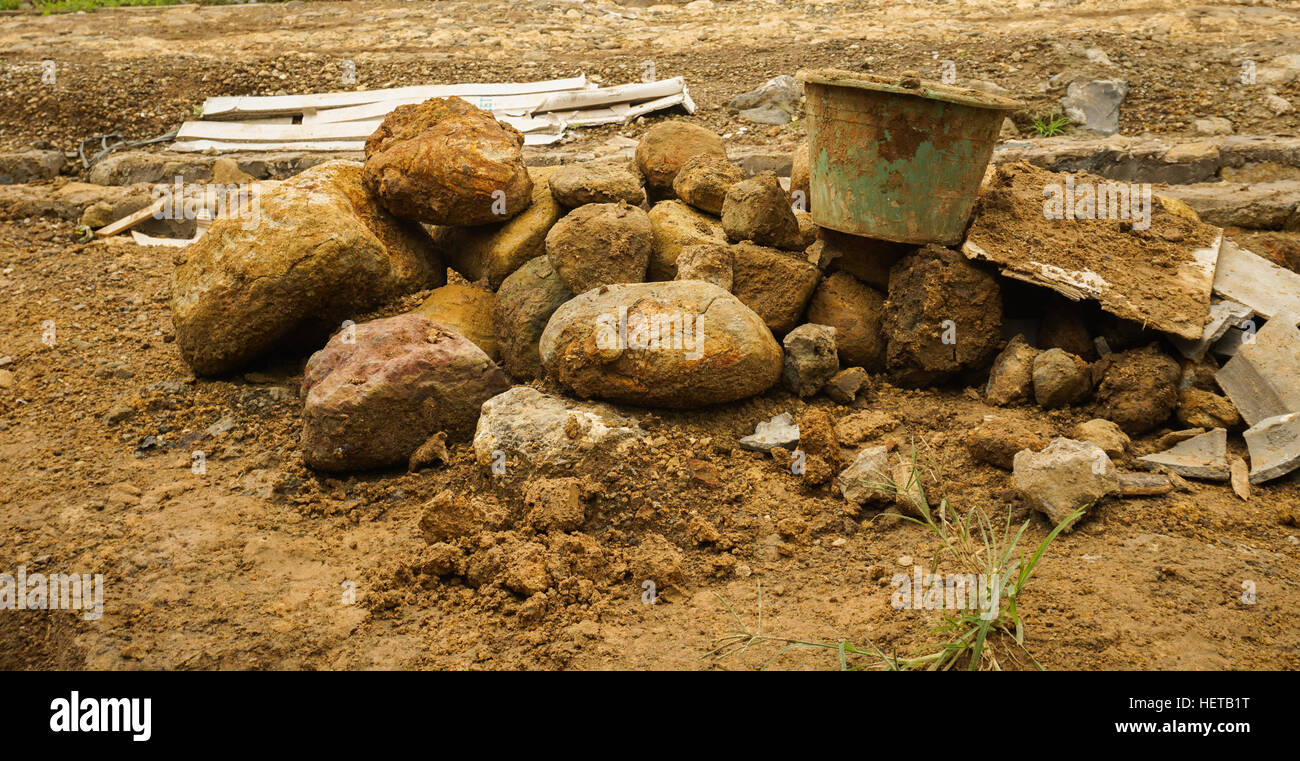 Digging activity for construction building photo taken in Bogor ...