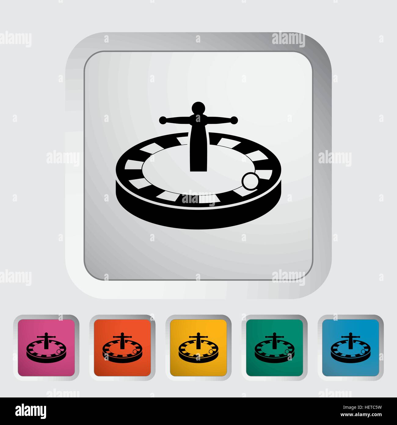 Roulette. Single flat icon on the button. Vector illustration Stock ...