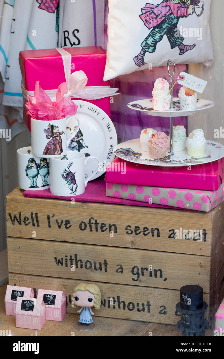 Mad Hatter tea pot window display Stock Photo - Alamy