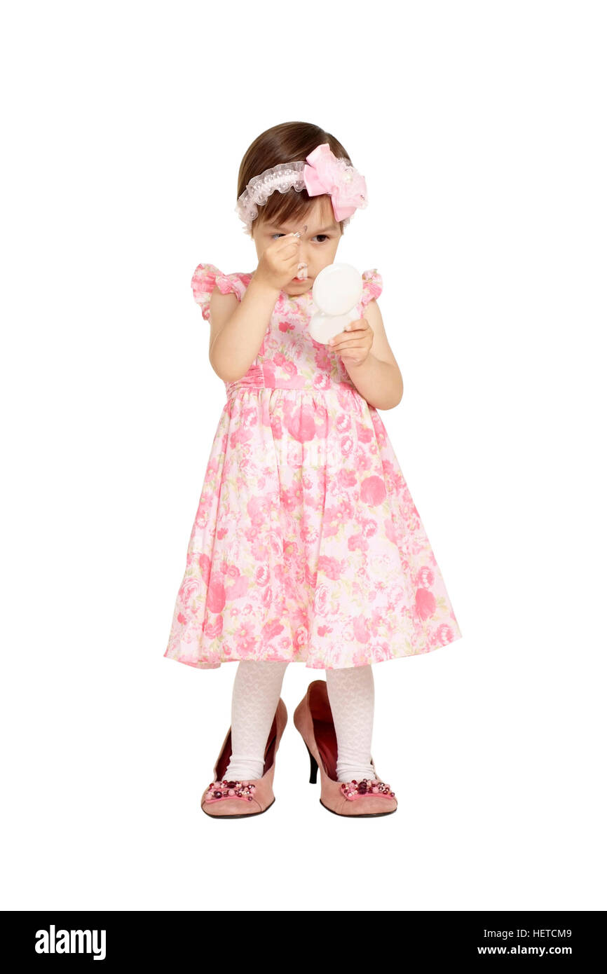 cute little girl in pink dress Stock Photo - Alamy