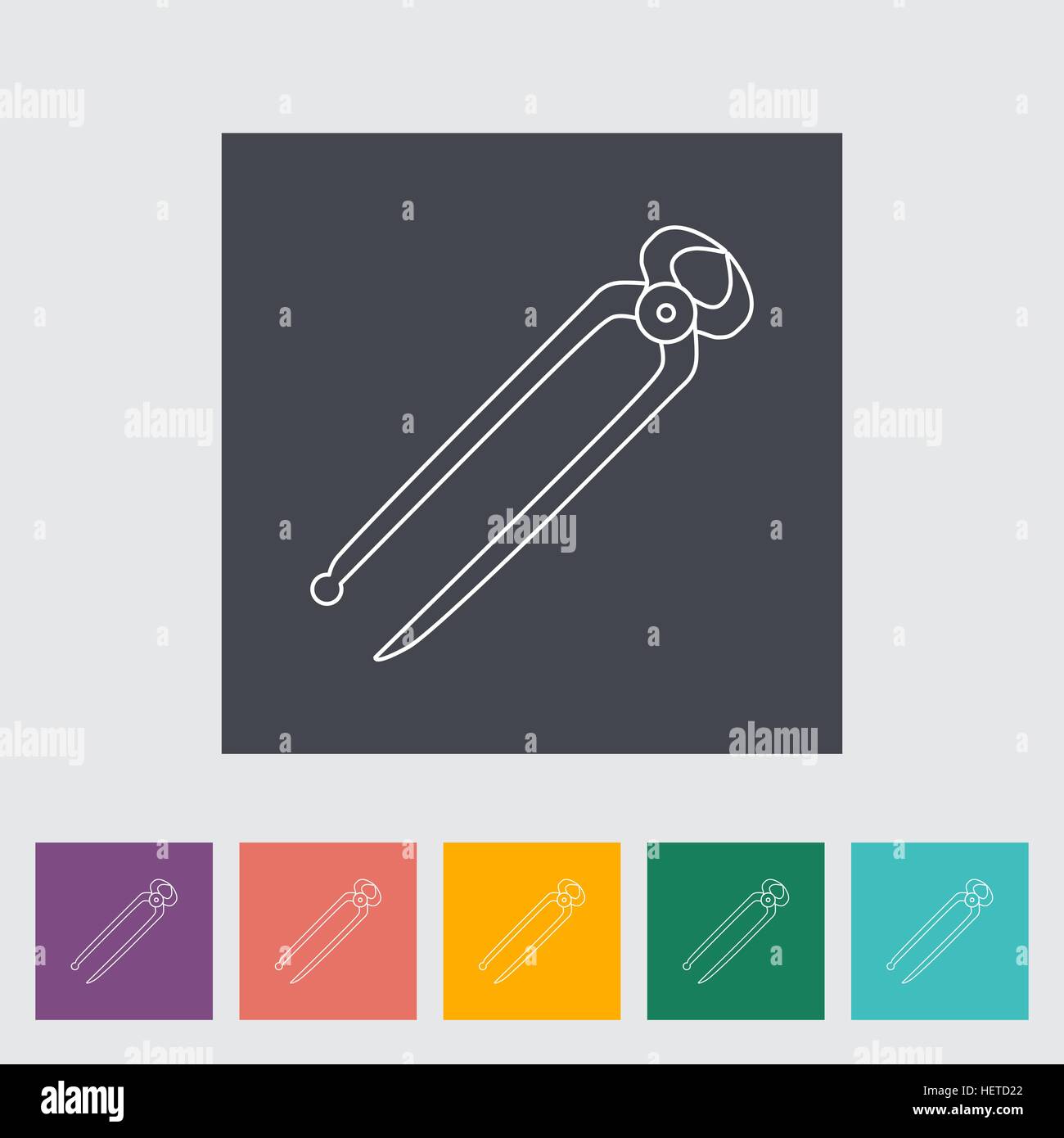 Tong. Single flat icon on the button. Vector illustration Stock Vector ...