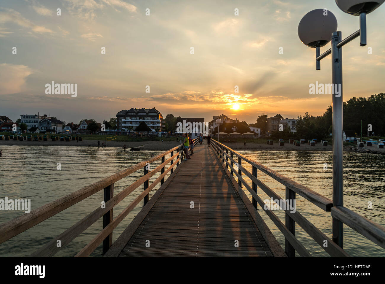 baltic sea pier in Haffkrug, Scharbeutz, Schleswig-Holstein, Germany ...