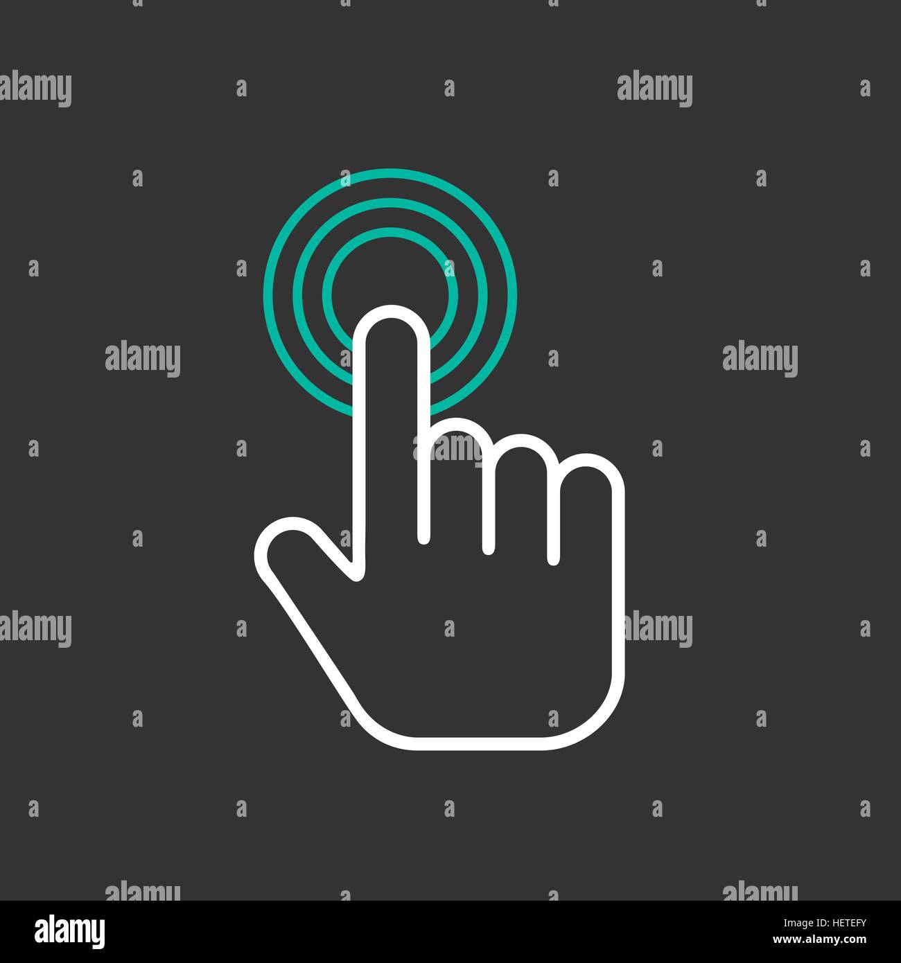 Click hand icon, click hand icon vector, flat click hand icon design ...