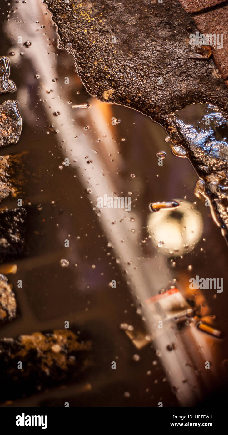Reflection in a puddle of water Stock Photo - Alamy