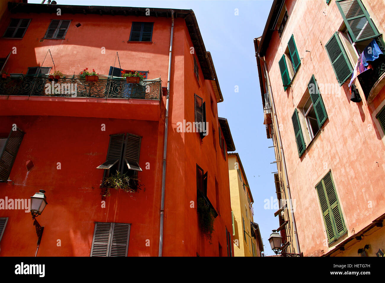 Nice, building details with shutters Stock Photo - Alamy