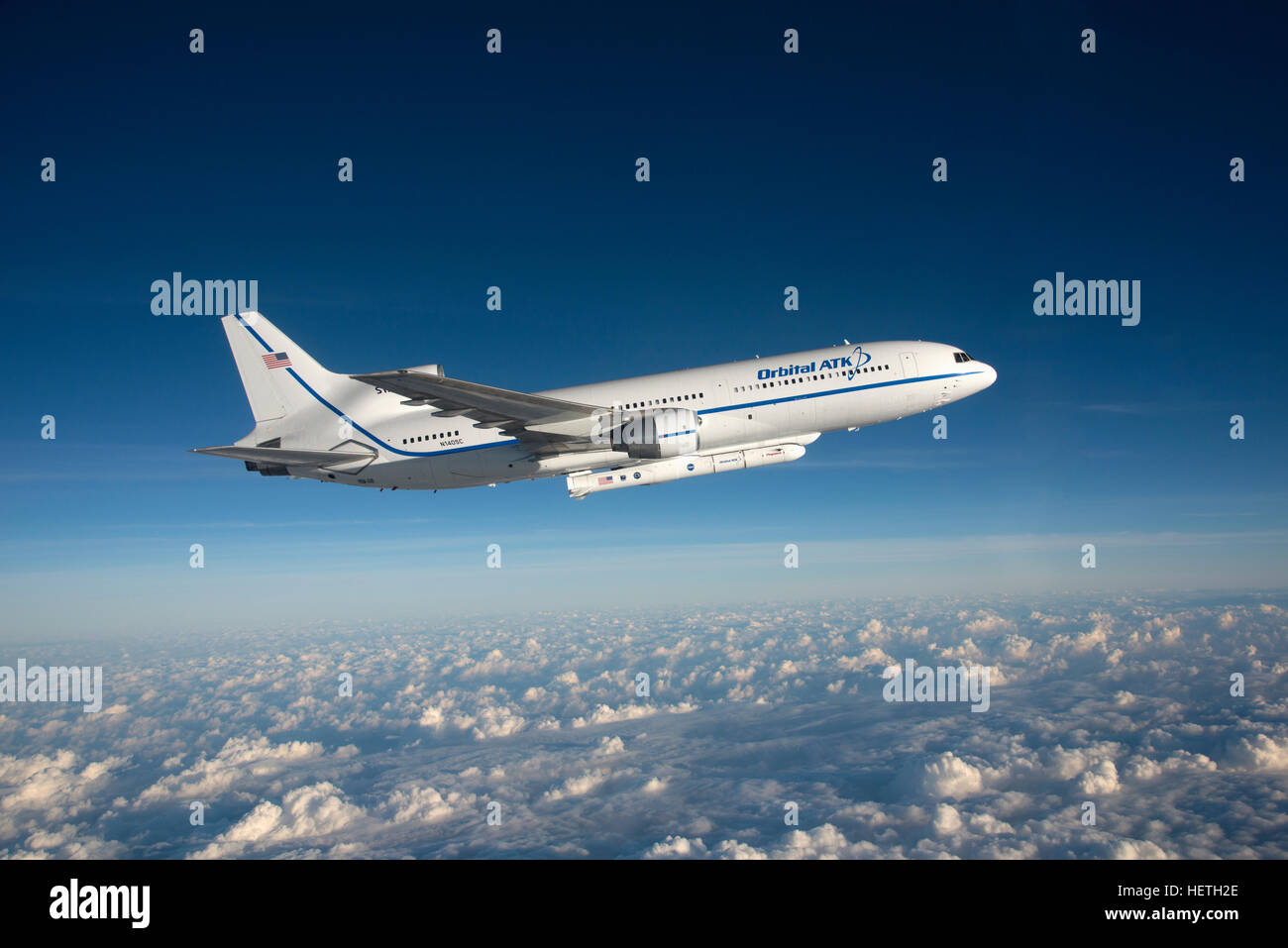 The Orbital ATK L-1011 Stargazer aircraft carrying the Orbital ATK ...