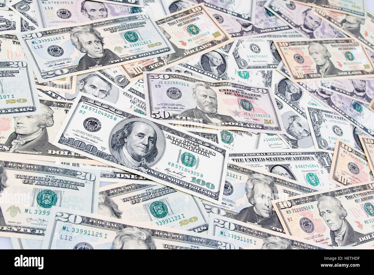 Assorted money notes hi-res stock photography and images - Alamy