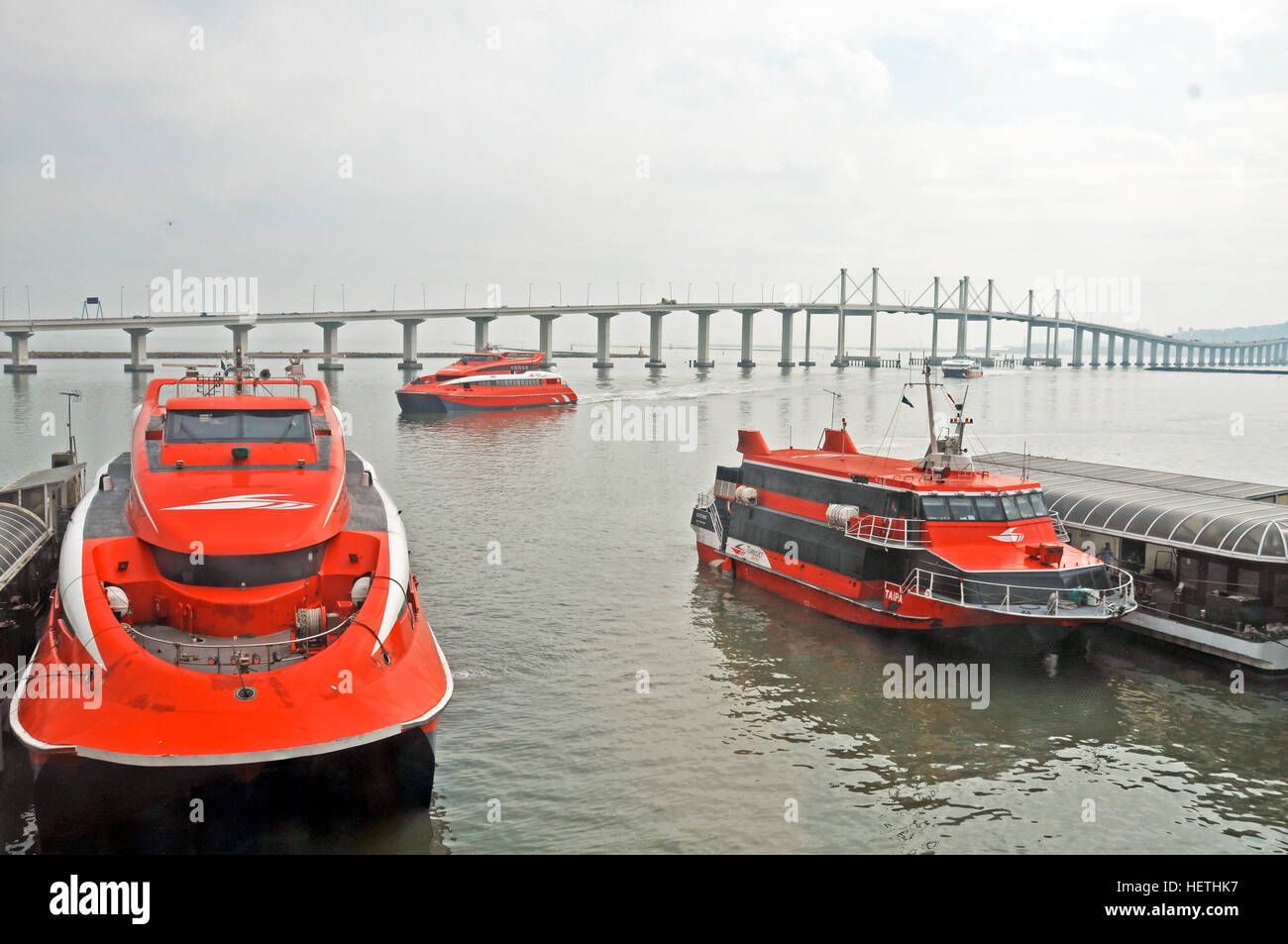 Turbojet ferries in terminal Macau China Stock Photo - Alamy