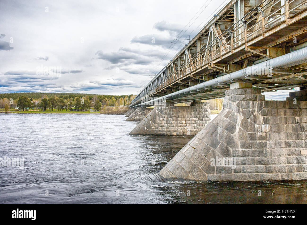Ounaskoski Bridge, one of the bridges in Rovaniemi, a small city in ...