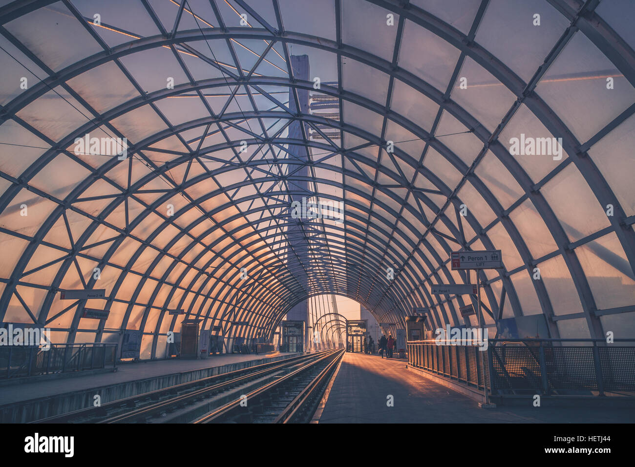 Tram Station on Basarab Overpass, the widest cable stayed bridge in ...