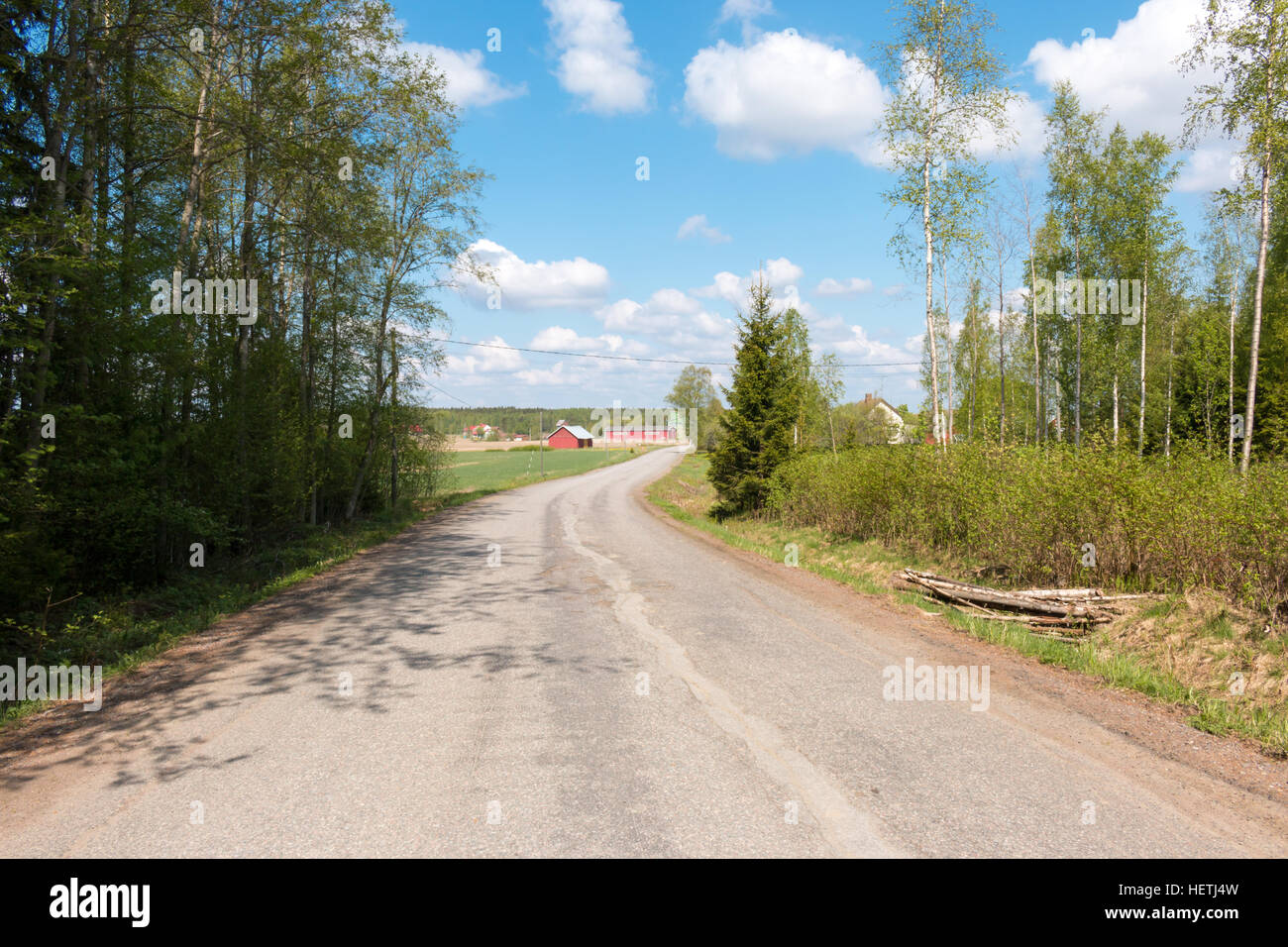 Country road in rural Finland. Sunny weather Stock Photo - Alamy