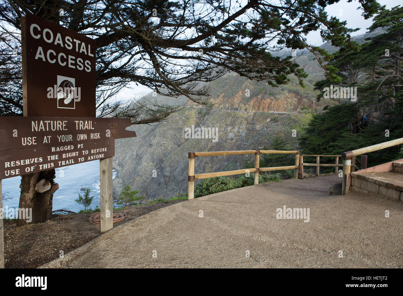 coastal access and nature trail sign from Ragged point lodging resort ...