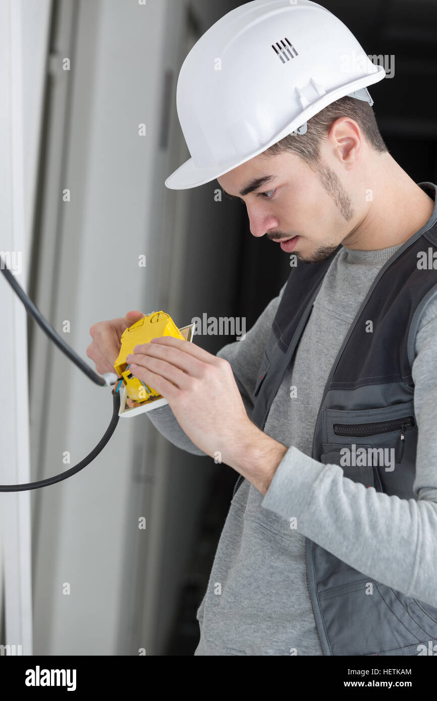 connecting the wires Stock Photo - Alamy
