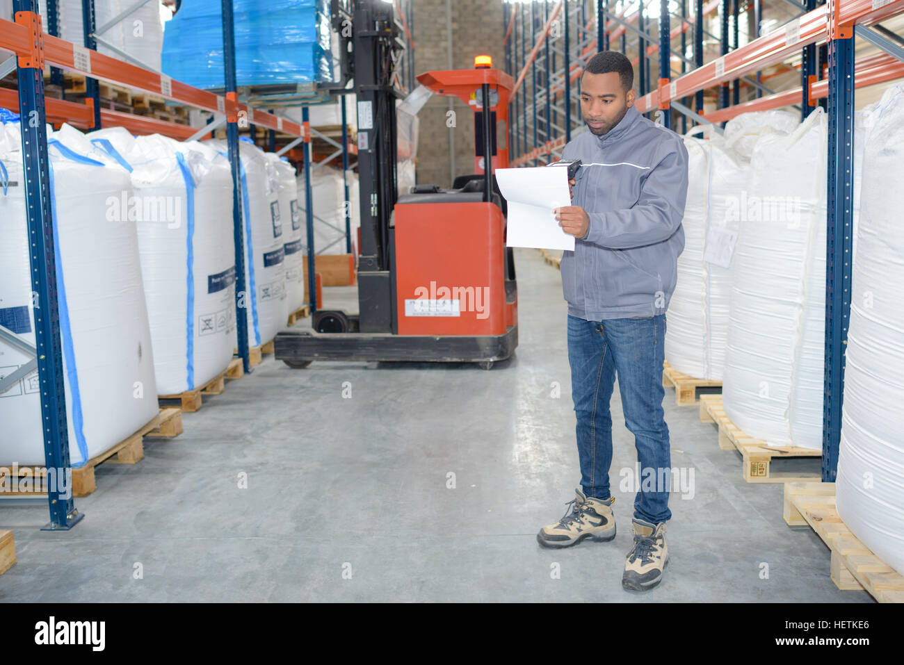 random checking in the warehouse Stock Photo - Alamy