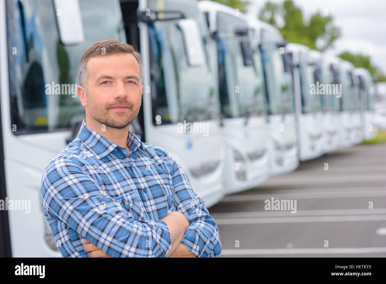 Charter bus operator hi-res stock photography and images - Alamy