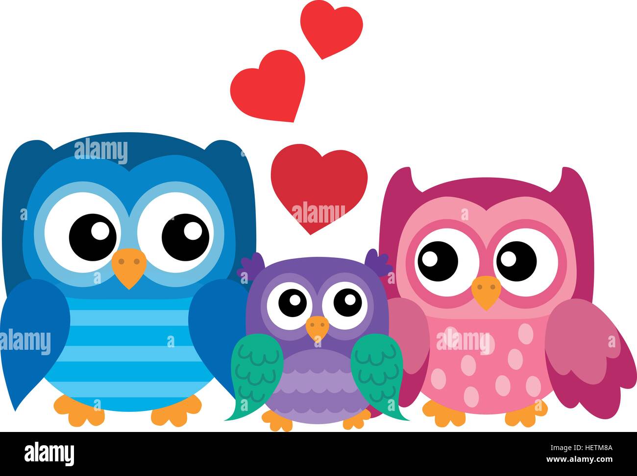 Owl family theme image 1 - eps10 vector illustration Stock Vector Image ...