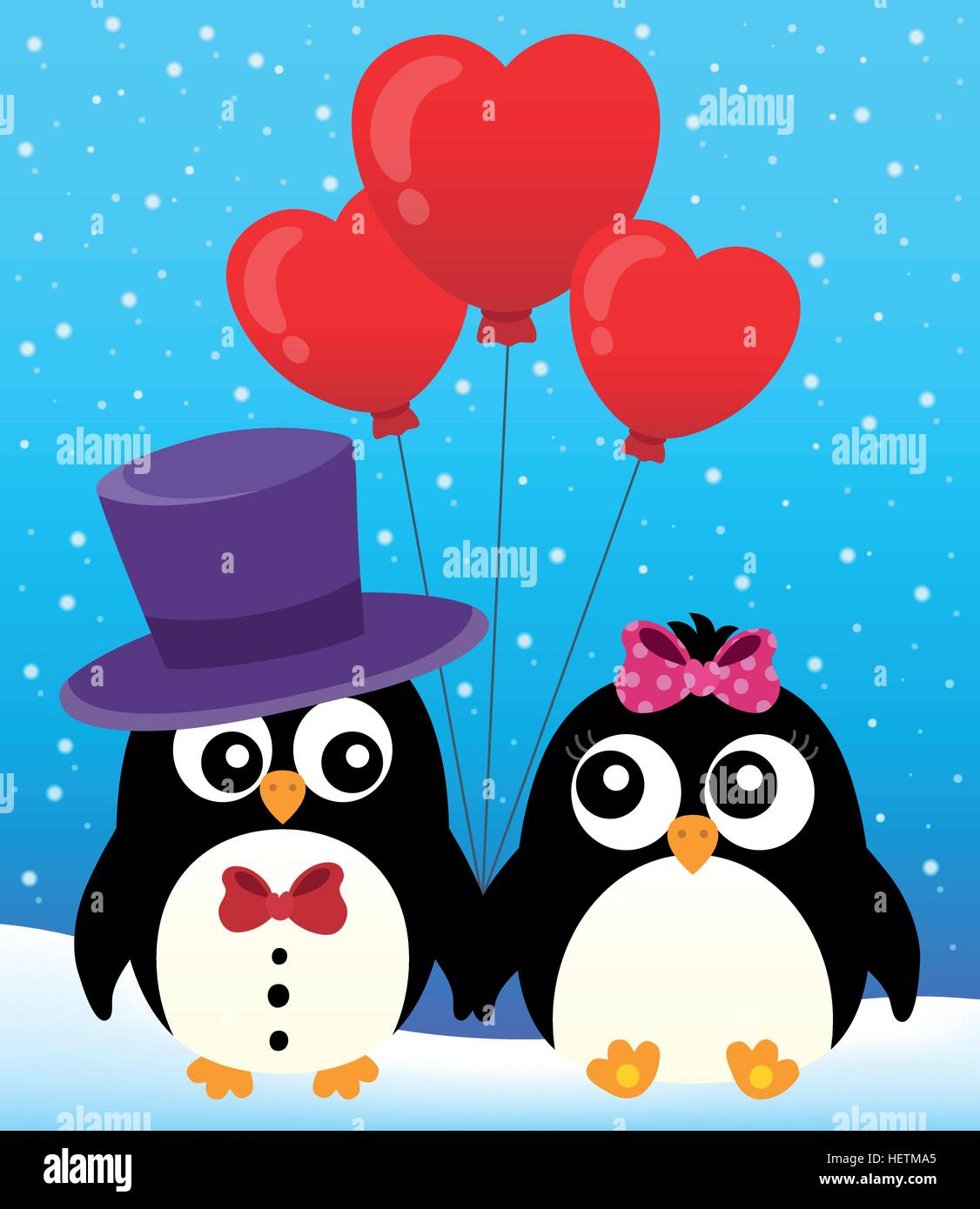Valentine penguins theme image 2 - eps10 vector illustration Stock ...
