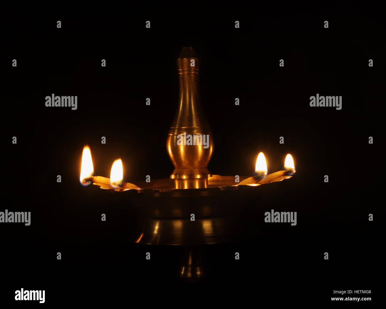 Indian Traditional Oil Lamp with Flame Stock Photo - Alamy