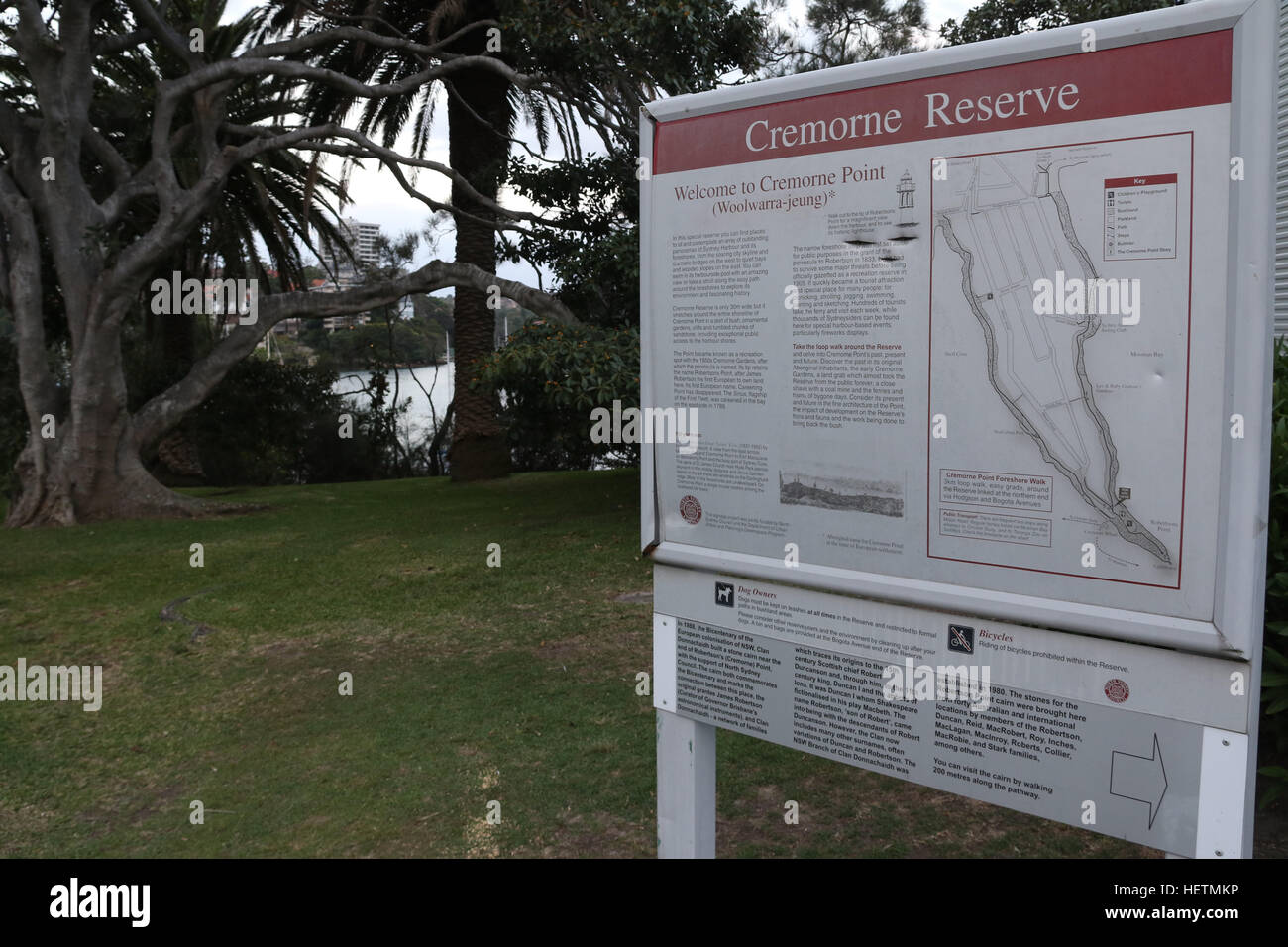 Cremorne Reserve at Cremorne Point on Sydney’s Lower North Shore Stock ...