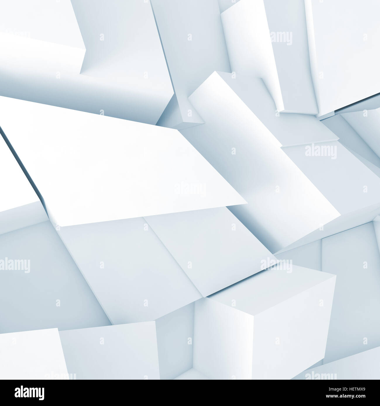Abstract square digital background, white chaotic fragments pattern ...