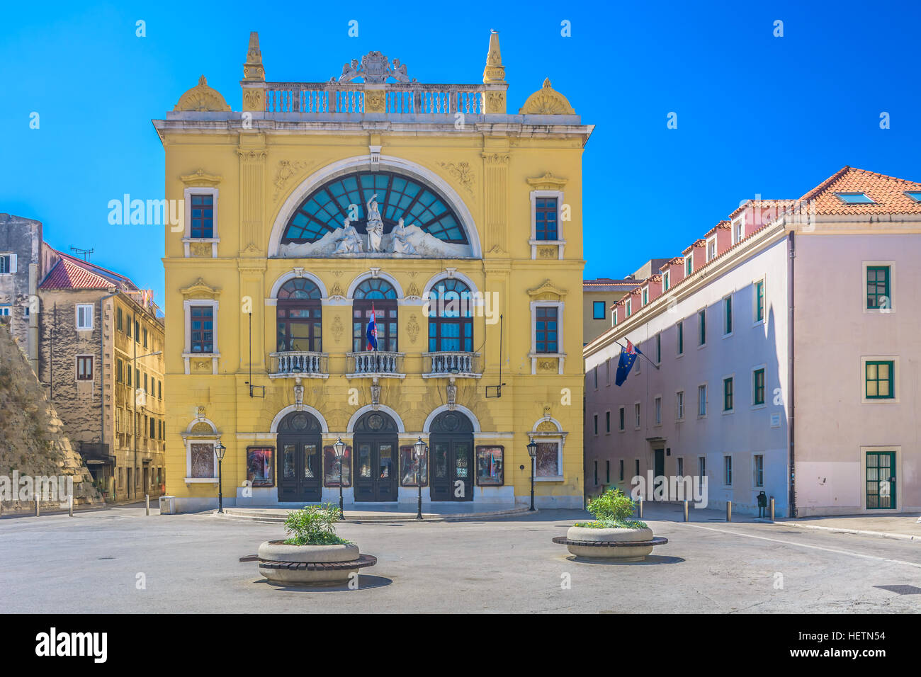 Old square in town Split, Croatia Stock Photo - Alamy