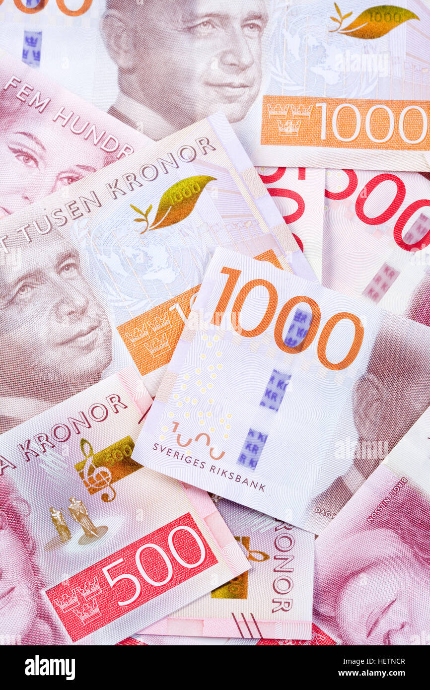 Closeup of New (2016) Swedish Banknotes Stock Photo - Alamy