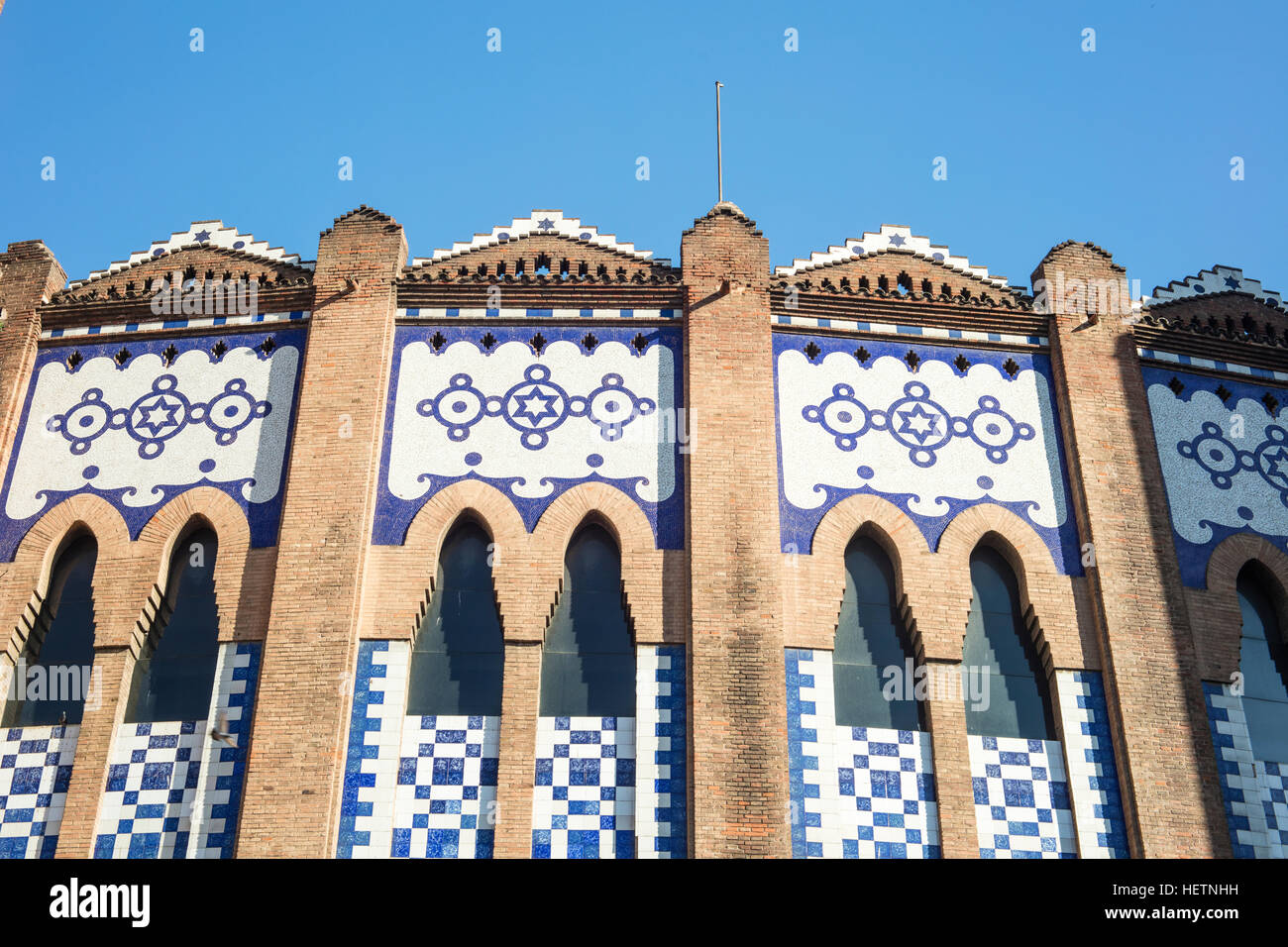 The bullfighting ring arena, known as La Monumental, of Barcelona ...