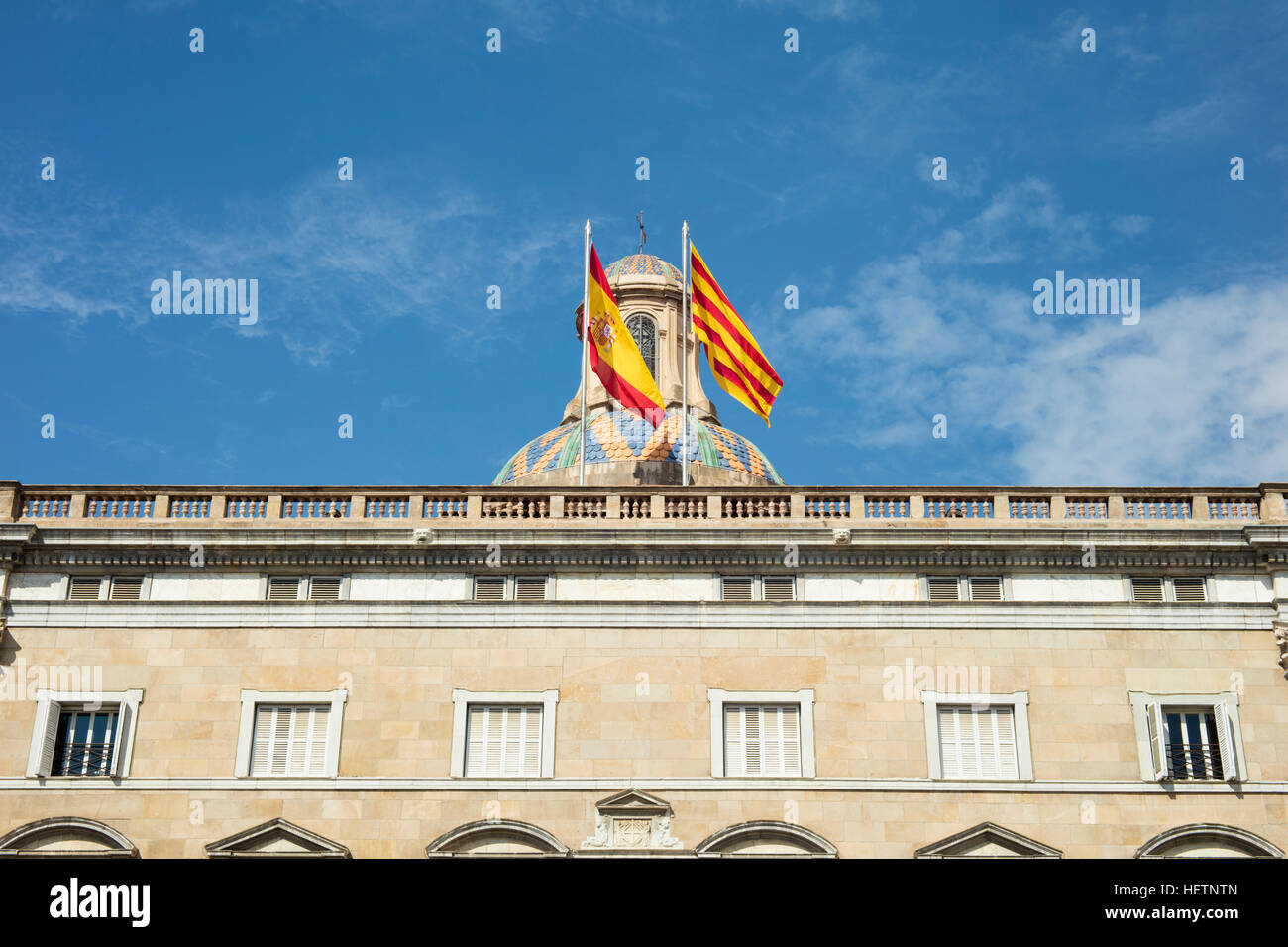 Detail of facade of Autonomous Goverment of Catalonia at Saint James ...