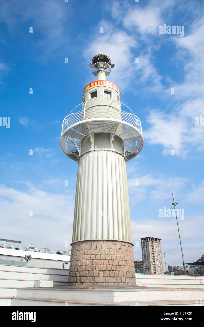 View of the Sants train station in Barcelona city and towers in Spanish ...