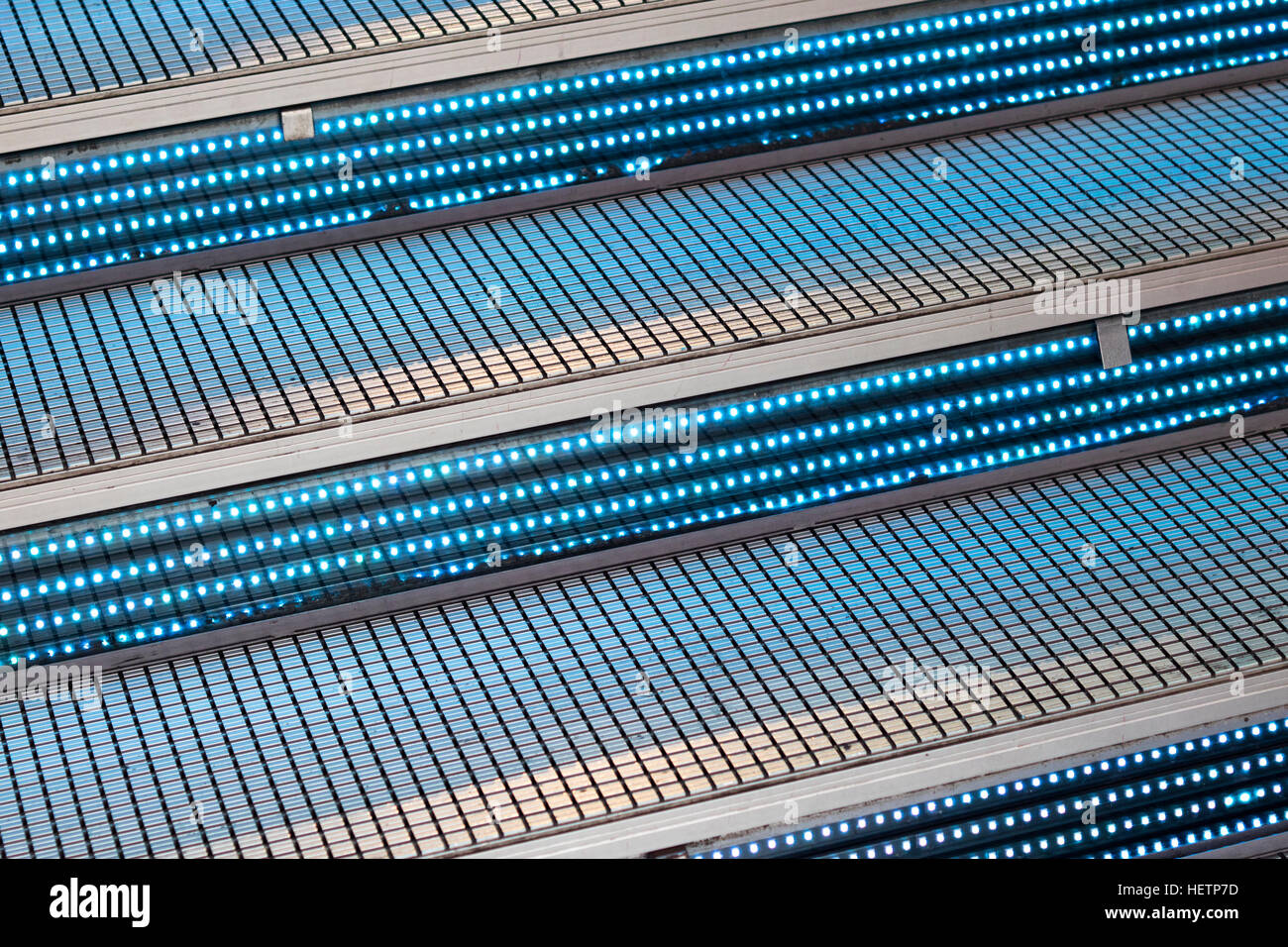 Detail of stairs illuminated with many LED light bulbs Stock Photo - Alamy